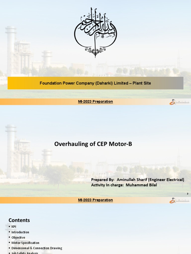 Presentation of Overhauling CEP Motor-B Rev-1 | PDF | Electric Motor | Pump