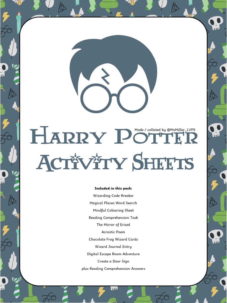 (477188) Harry Potter Activity Sheets | PDF | Contemporary Fantasy ...