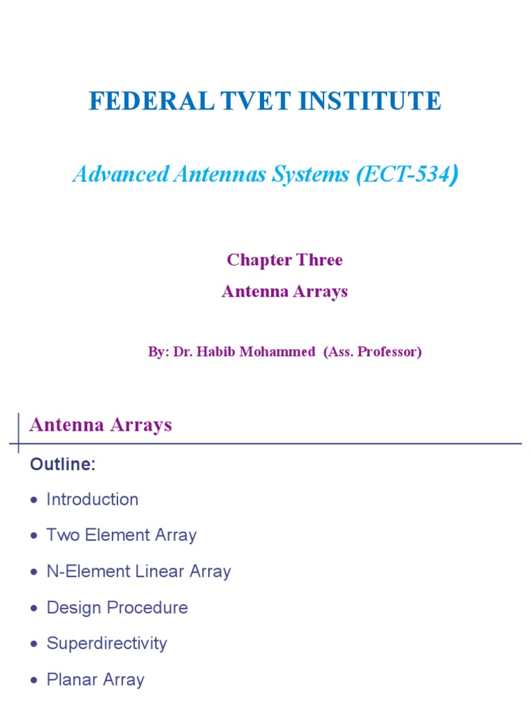 04 Antenna Arrays | PDF | Antenna (Radio) | Matrix (Mathematics)