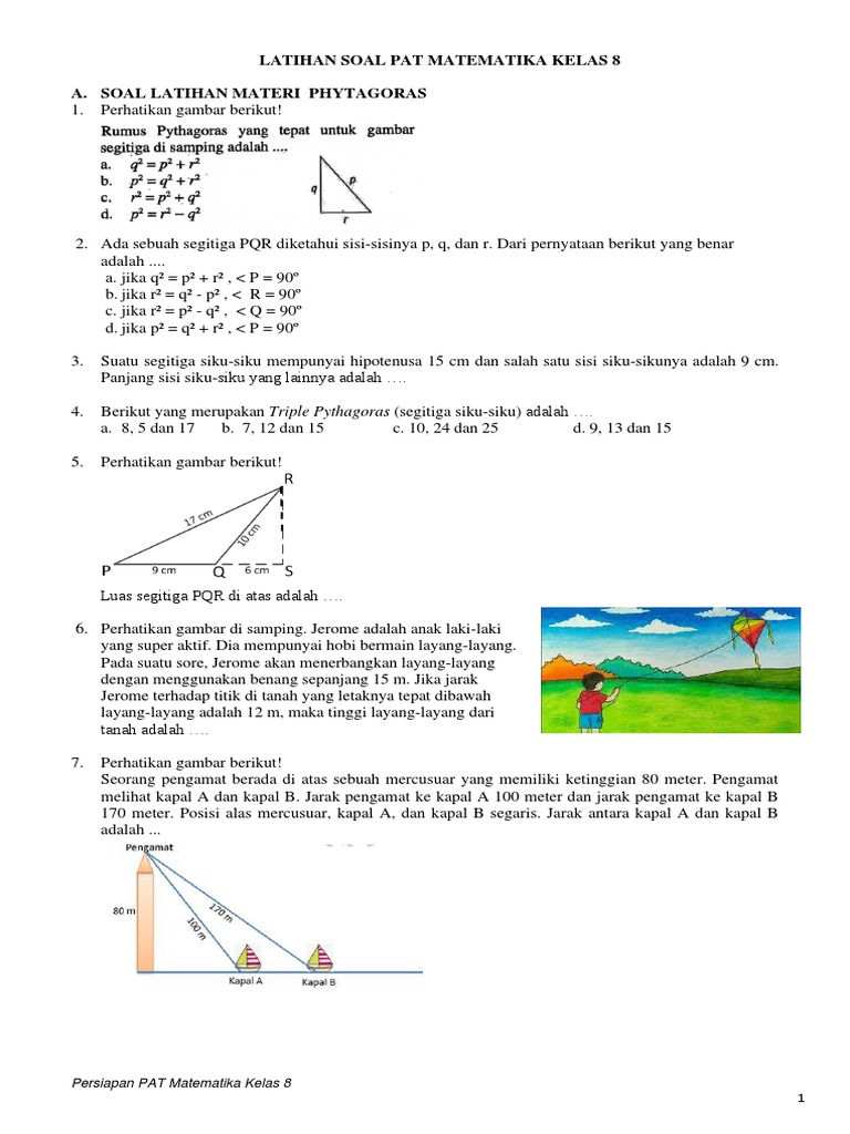 Latsol Matematika 8 Persiapan Pat. | PDF