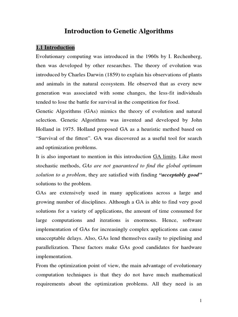 Genetic Algorithm | PDF | Genetic Algorithm | Mathematical Optimization Genetic Algorithm | PDF | Genetic Algorithm | Mathematical Optimization