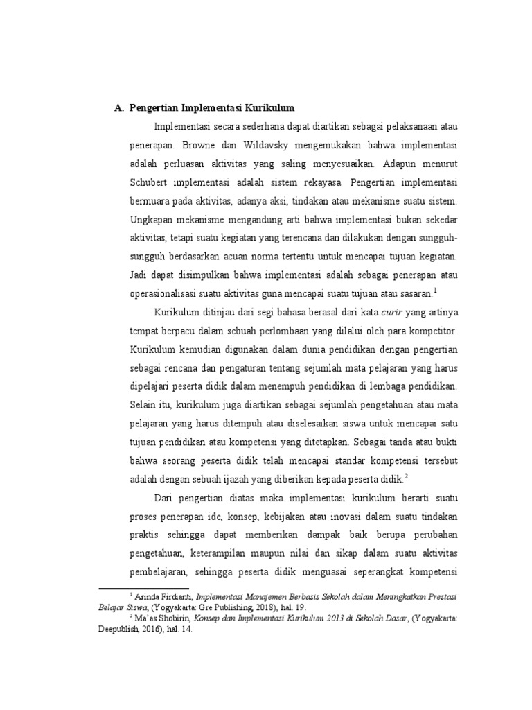 Pengertian Implementasi Kurikulum | PDF