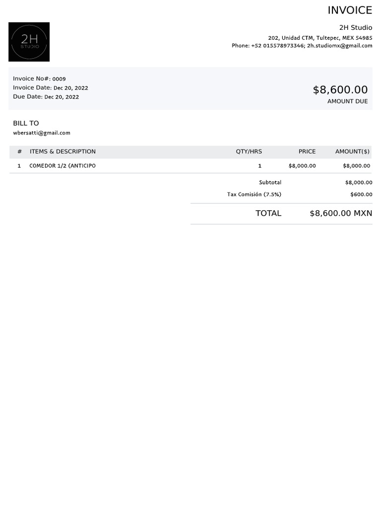 Invoice - 0009 | PDF