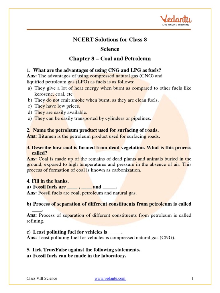 Ncert Solutions Class 8 Science Chapter 5 | PDF