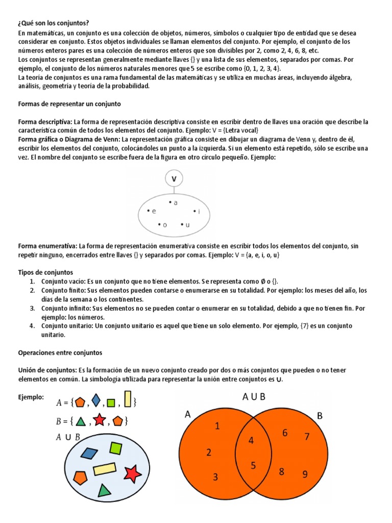 Conjuntos | PDF | Conjunto (Matemáticas) | Números
