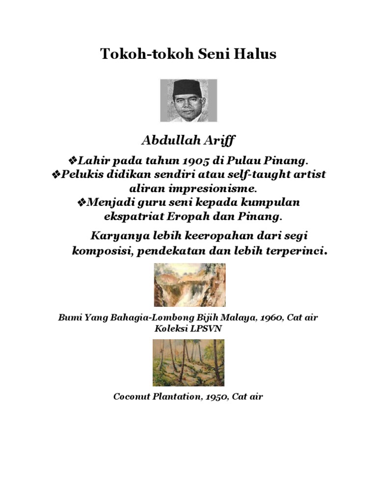 PSV Tokoh-Tokoh Seni Halus | PDF