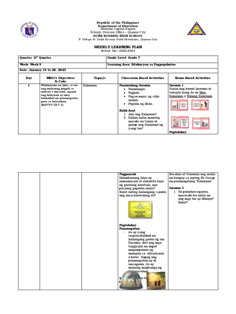 WLP EsP 7 Week 8 January 16 To 20, 2023 | PDF