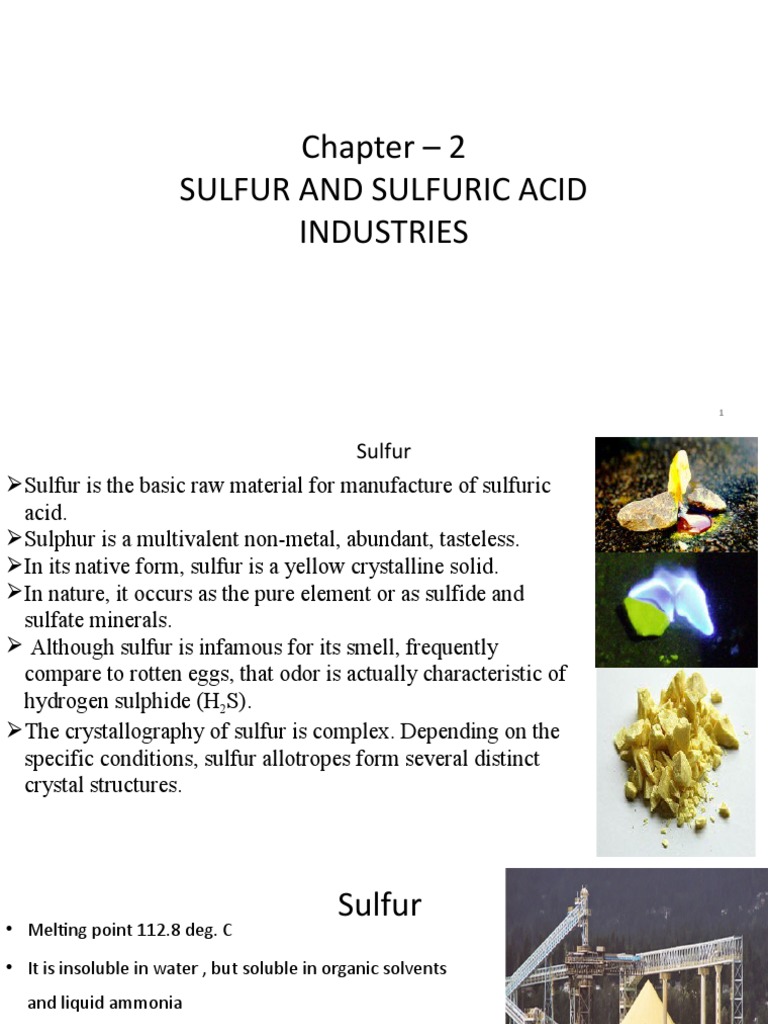 Sulfur And Sulfuric Acid Upct Pdf Sulfur Sulfuric Acid
