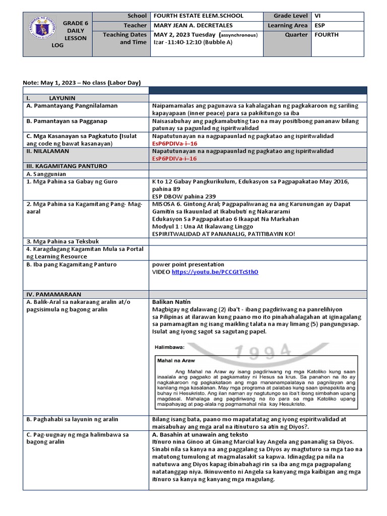 TOPIC 1 Napatutunayan Na Nagpapaunlad NG Pagkatao Ang Ispiritiwalidad | PDF
