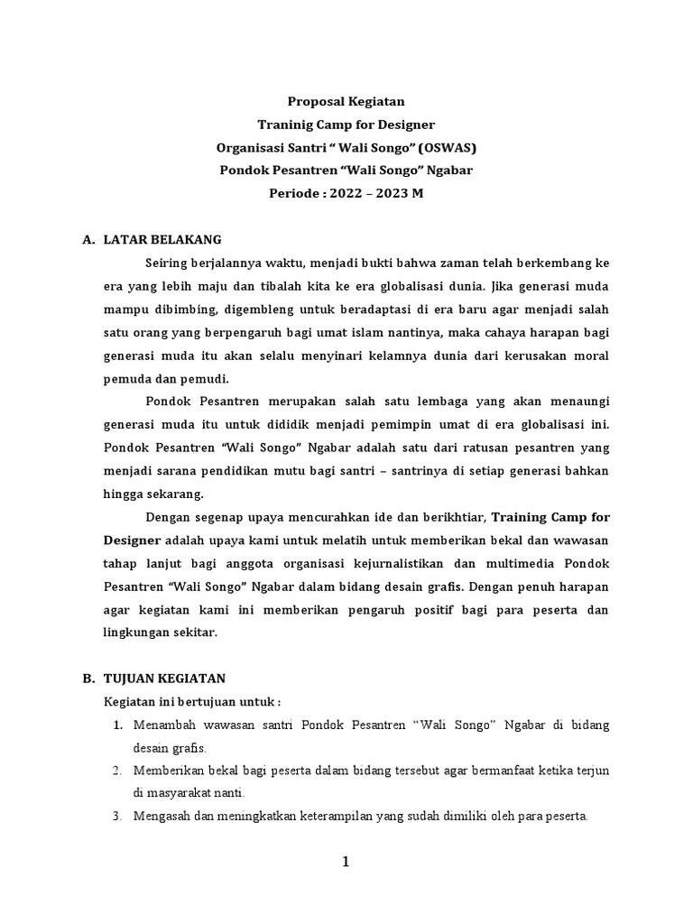 Contoh Proposal Kegiatan | PDF