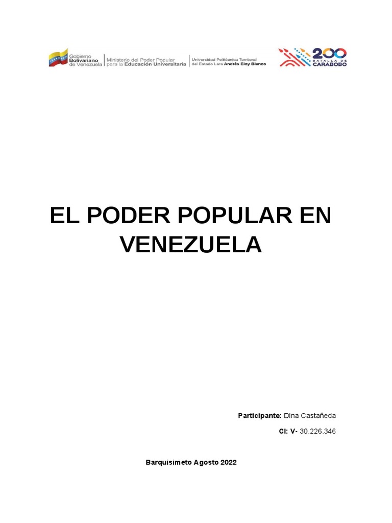 Poder Popular y Bienestar Social en Venezuela | PDF