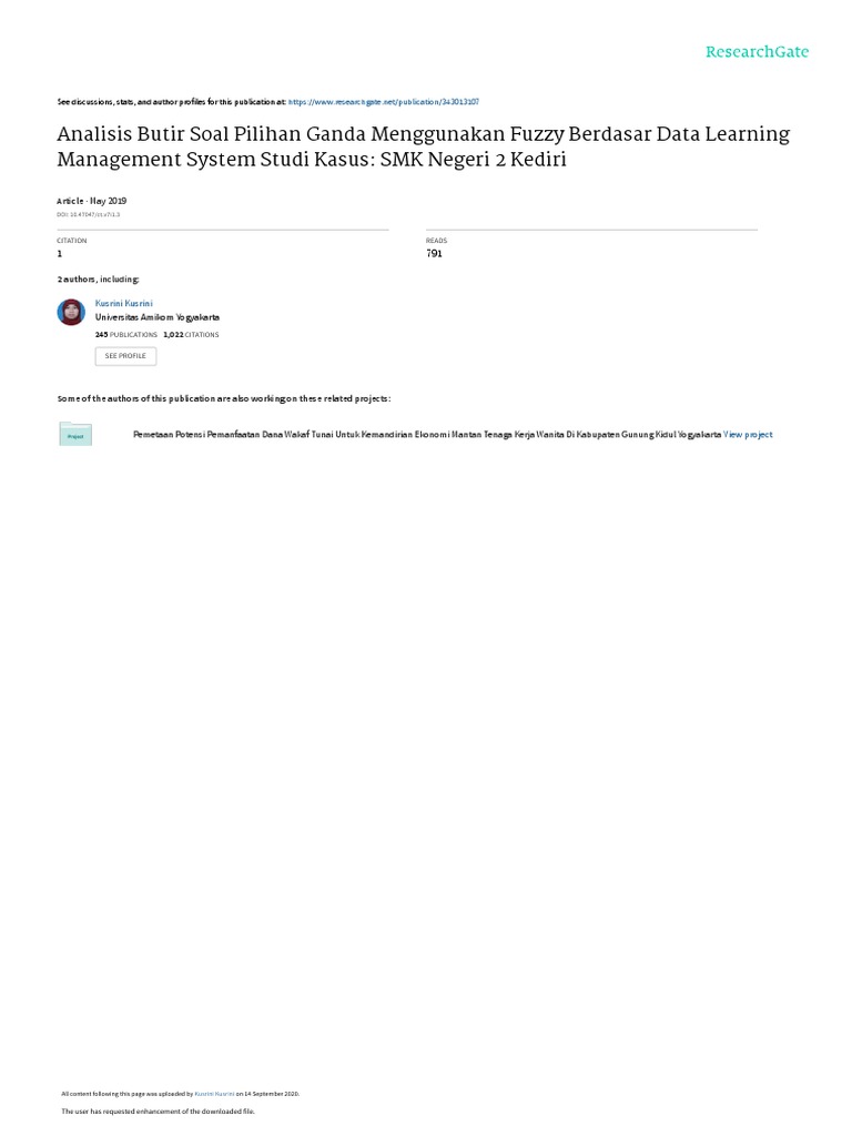 Analisis Butir Soal Pilihan Ganda Menggunakan Fuzz | PDF