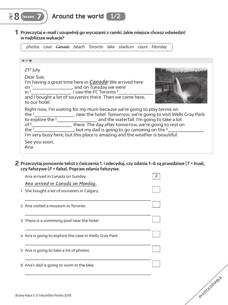 Brainy KL 5 TRF Unit 8 Lesson 7 | PDF