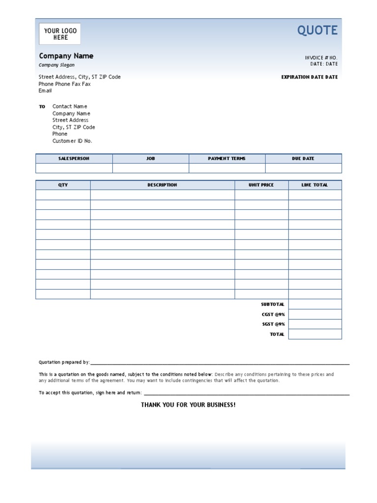 Service Quotation | PDF
