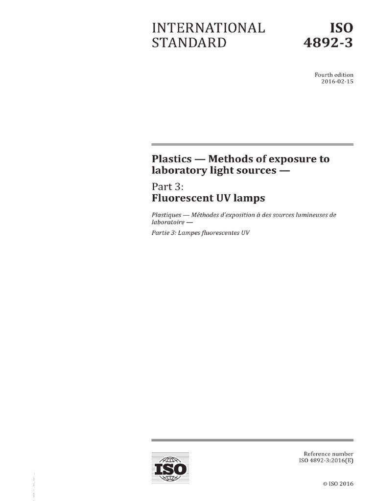 Iso 4892 3 2016 | PDF