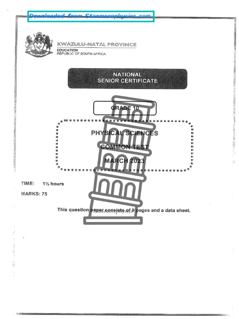 Physical Sciences Grade 10 March 2023 QP and Memo | PDF