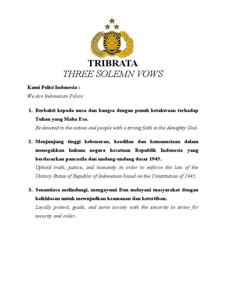 Tribrata & Catur Prasetya | PDF