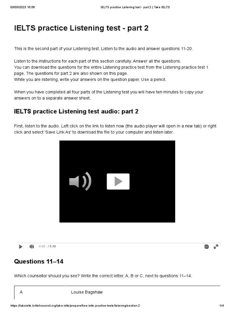 Ielts Listening Practice Test 1 Free Ielts Listening