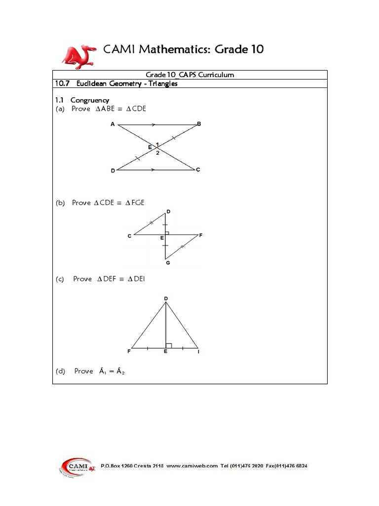 GRADE 10 - Geometry - Triangles | PDF | Triangle | Mathematics