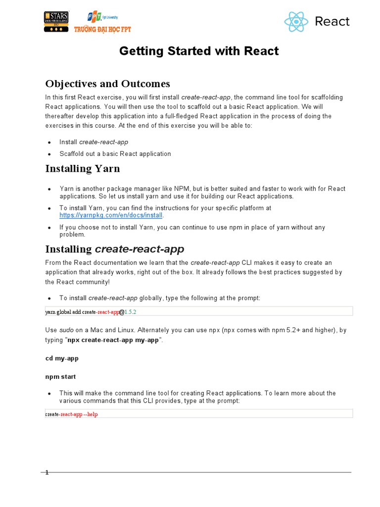 Exercise 5 Getting Started With React Pdf Command Line Interface Application Software