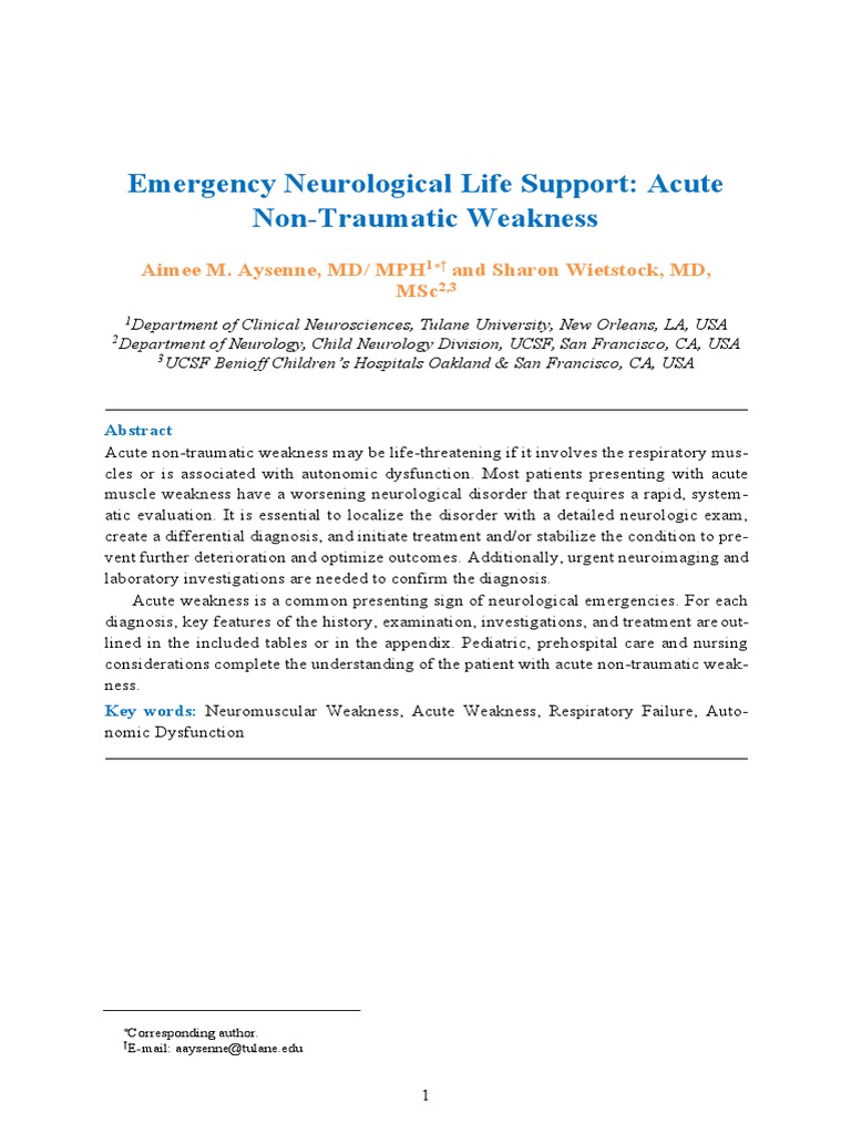 Module 2 - Acute Non Traumatic Weakness | PDF | Peripheral Neuropathy ...