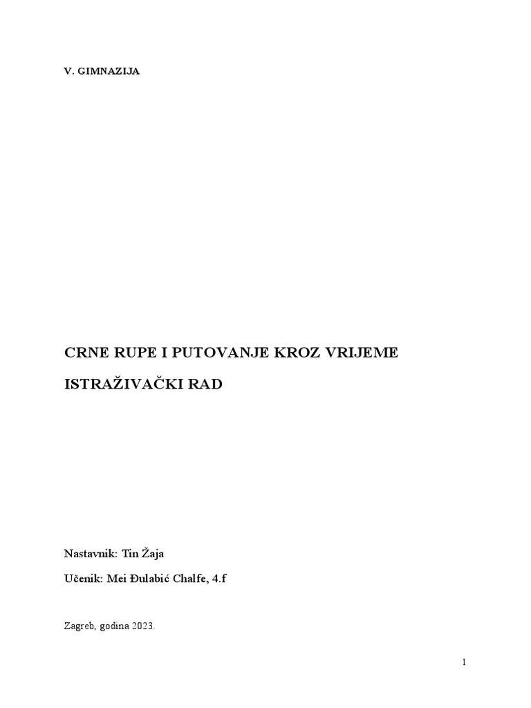 Crne Rupe I Putovanje Kroz Vrijeme | PDF