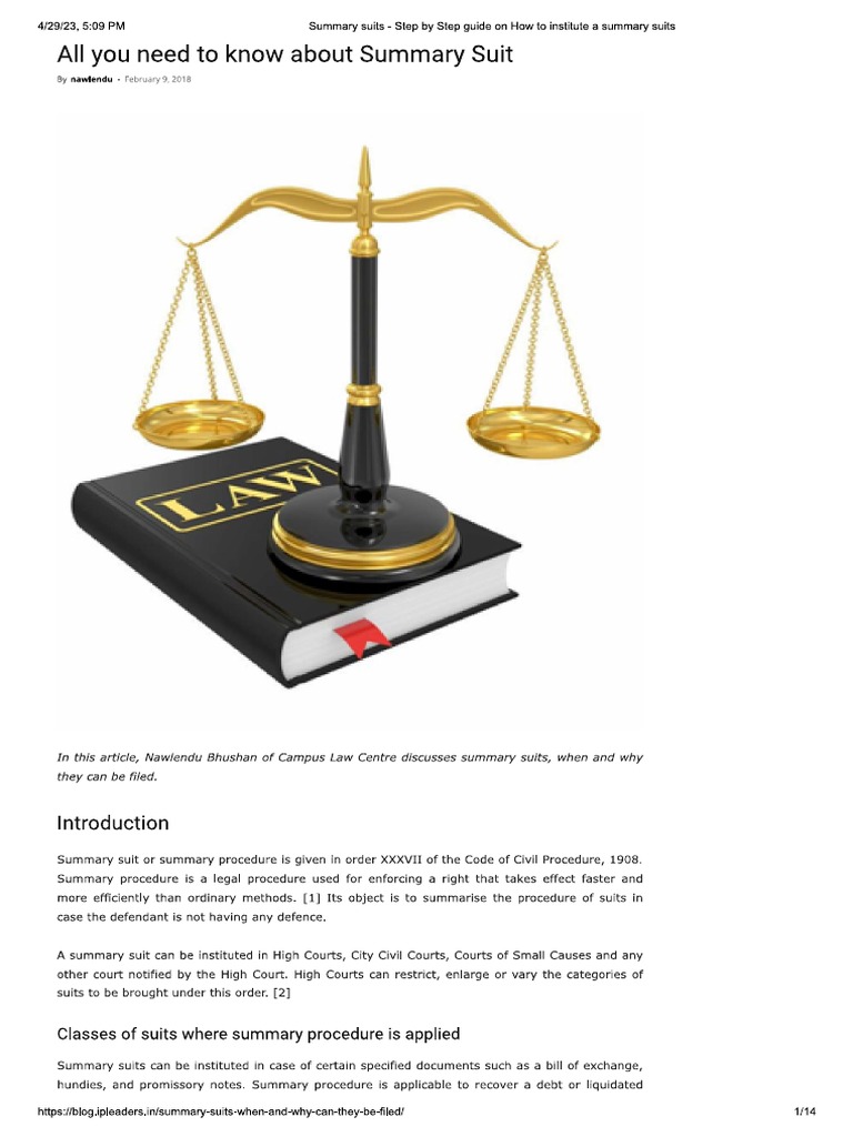 Ipleaders Summary Suits | PDF