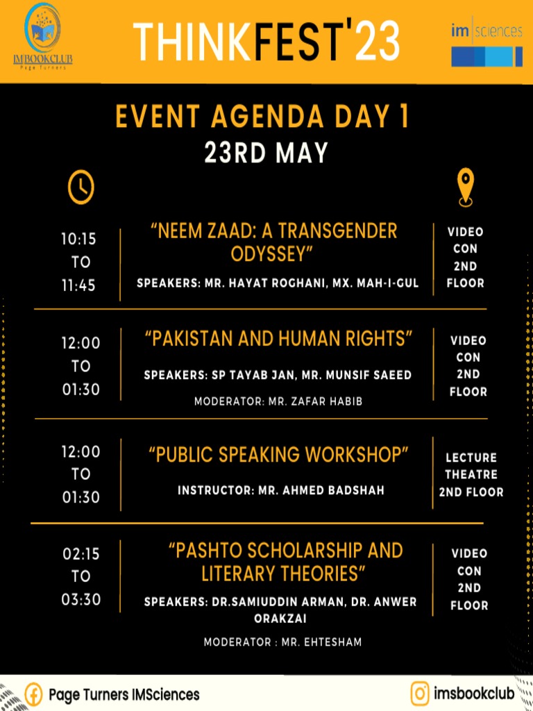 ThinkFest 3 Day Agenda | Download Free PDF | Pakistan