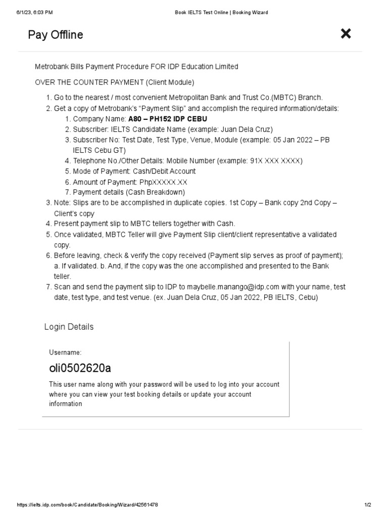 IELTS Payment Guide for Candidates | PDF