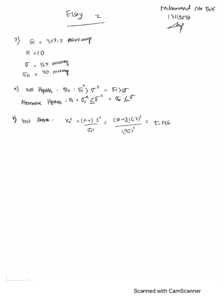 Muhammad Nur Fauzi - Essay No 2 UAS STATISTIKA | PDF