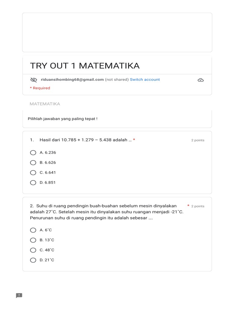 Try Out 1 Matematika | PDF