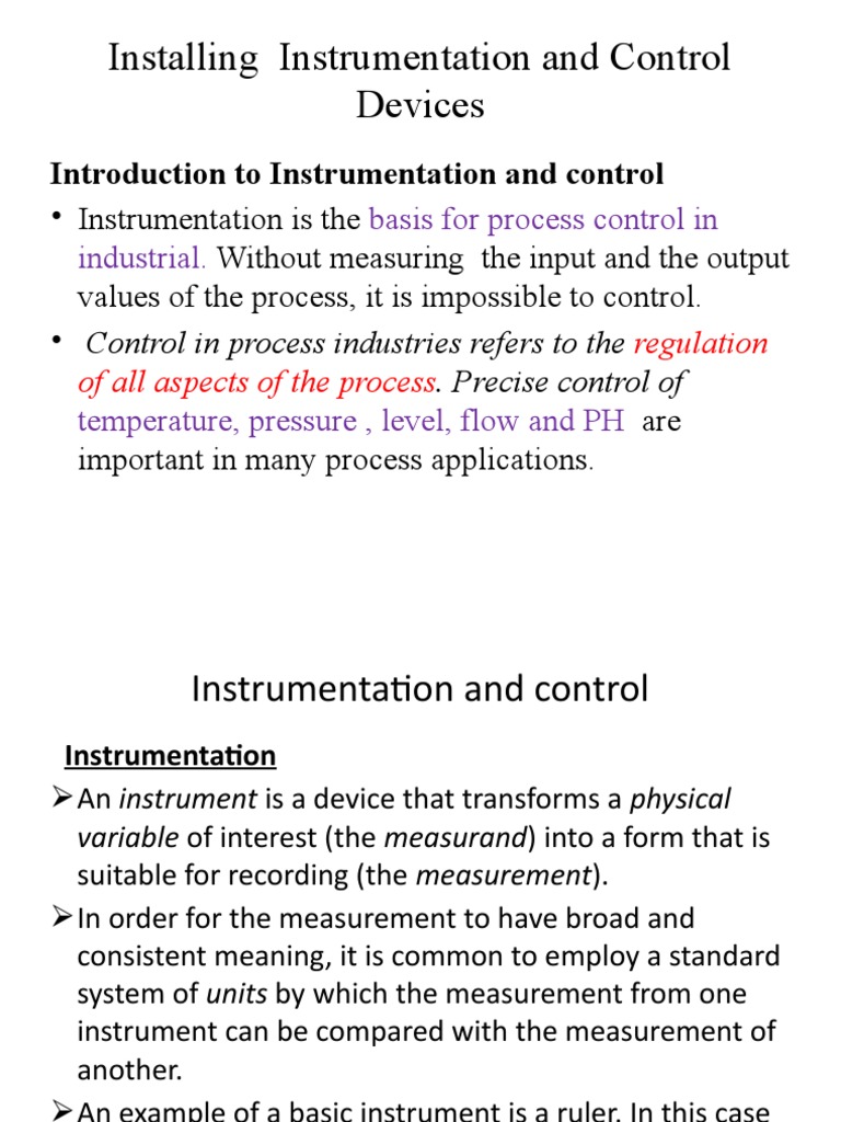 Presntation (Installing Instrumentation and Control Devices) | PDF | Accuracy And Precision ...