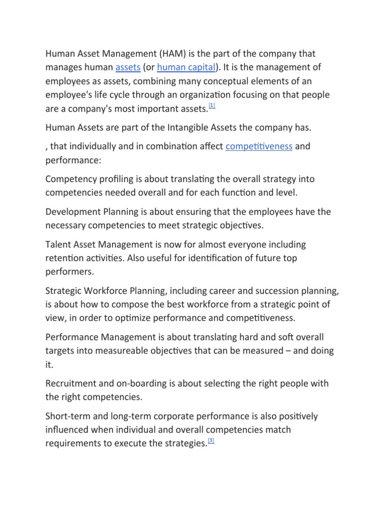 Human Asset Management | PDF