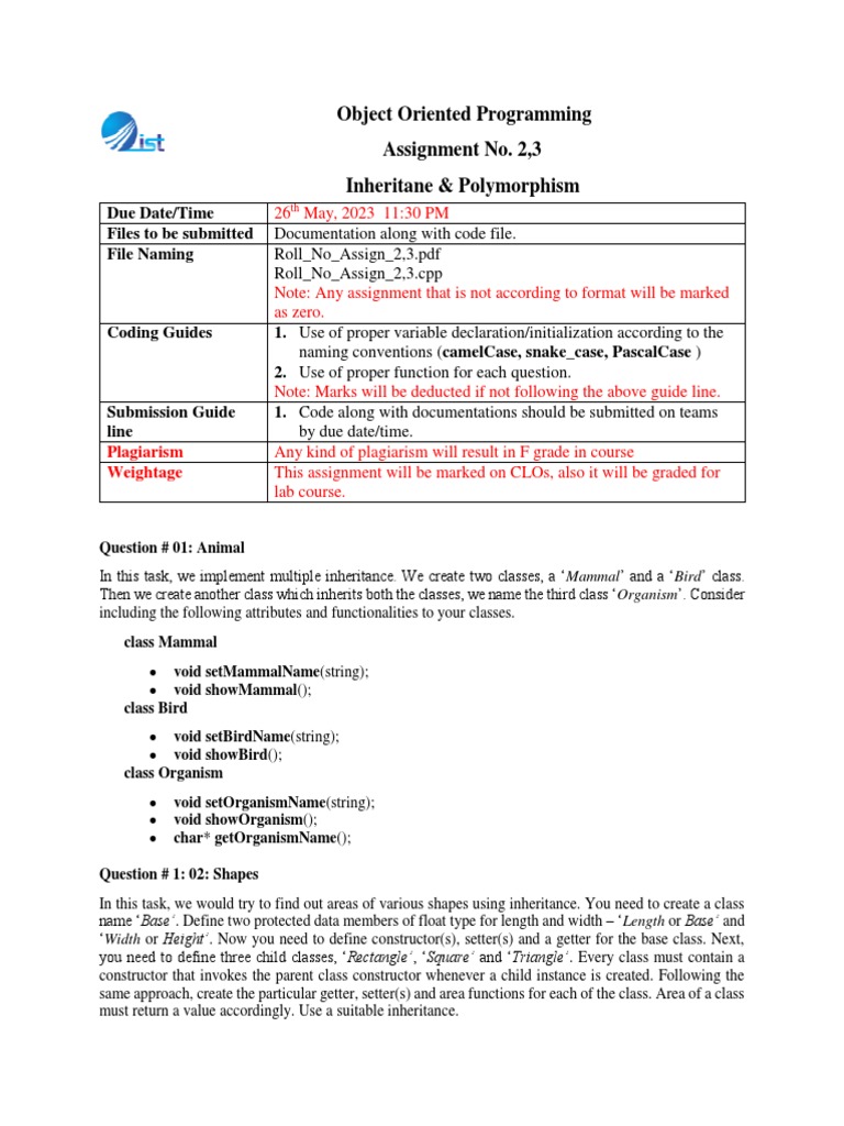 Oop Assignment 2 Pdf 