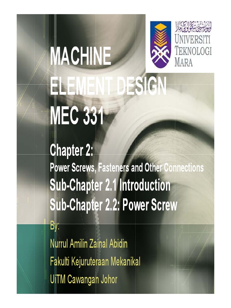 Machine Element Design MEC 331 Machine Element Design MEC 331 | PDF