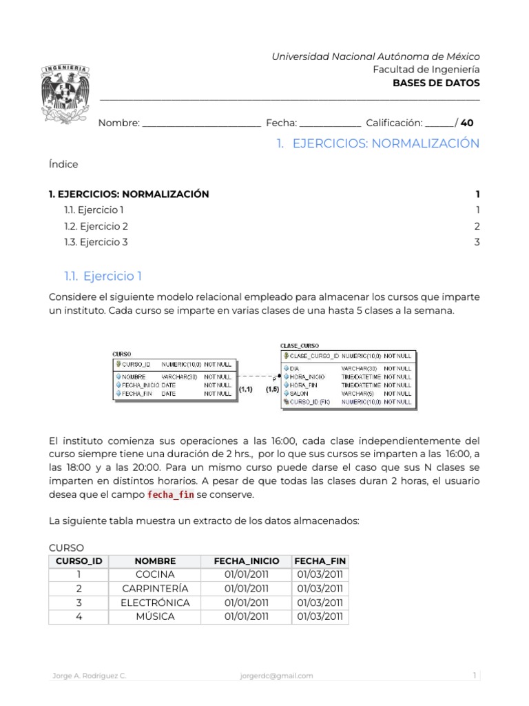 Ejercicio 01 | PDF | Bases de datos | Gestión de datos