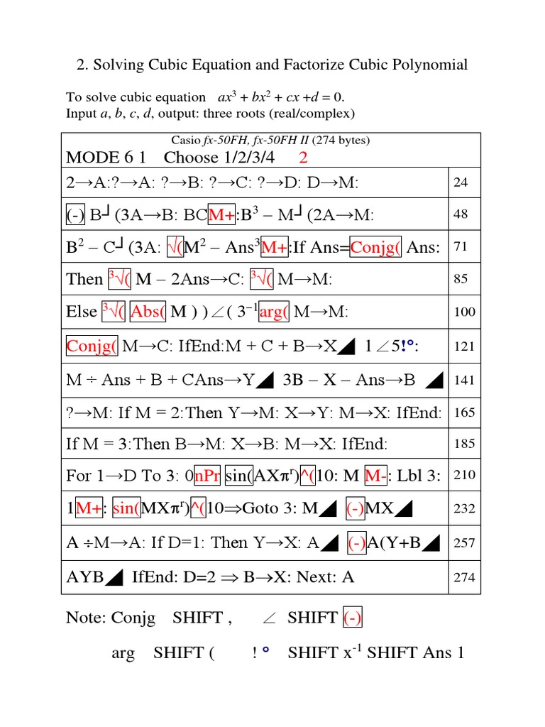 Solving Cubic Equation and Factorize Cubic Polynomial | PDF ...