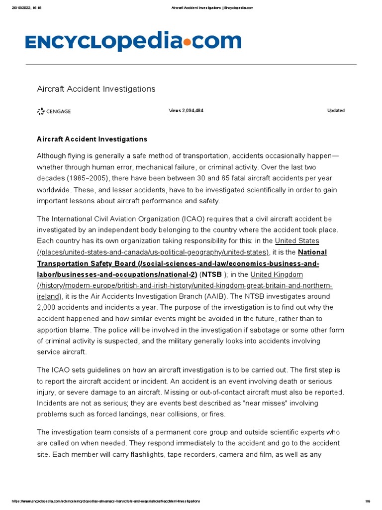 Aircraft Accident Investigations | PDF