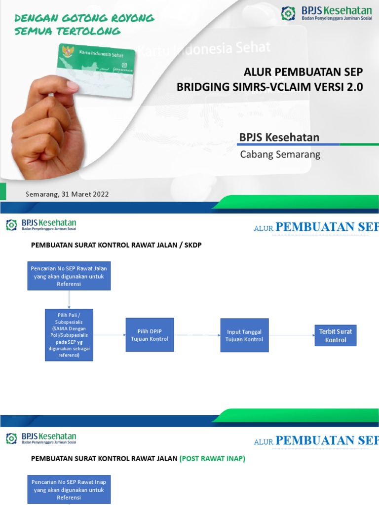 Alur Pembuatan SEP Bridging SIMRS VCLAIM Versi 2 0 31 03 2022 | PDF