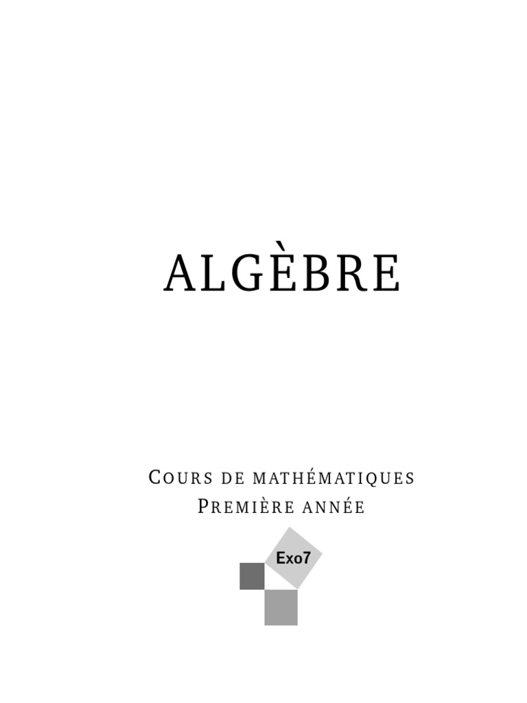 Livre Algebre 1 Print | PDF