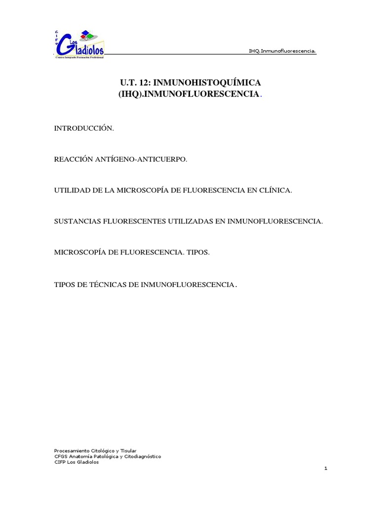 IHQ. Inmunofluorescencia | PDF | Sistema inmune | Anticuerpo