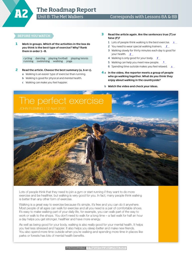 ROADMAP Report A2 Worksheet Unit | PDF | Walking