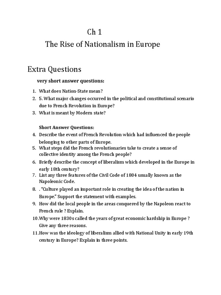 CH 1 The Rise of Nationalism in Europe | PDF