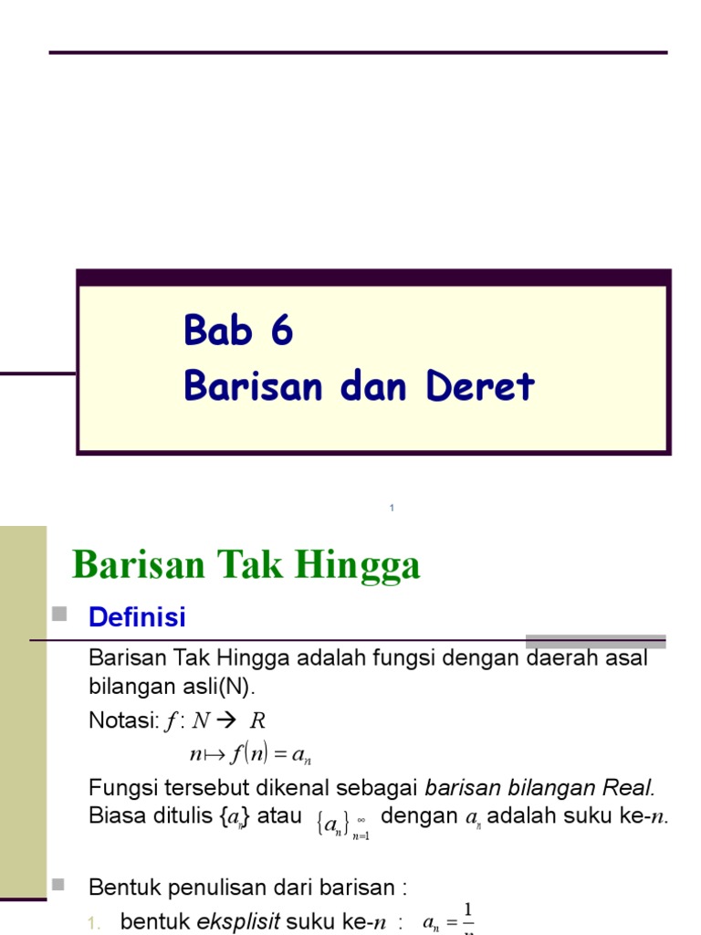 Bab 6 Deret Tak Hingga | PDF