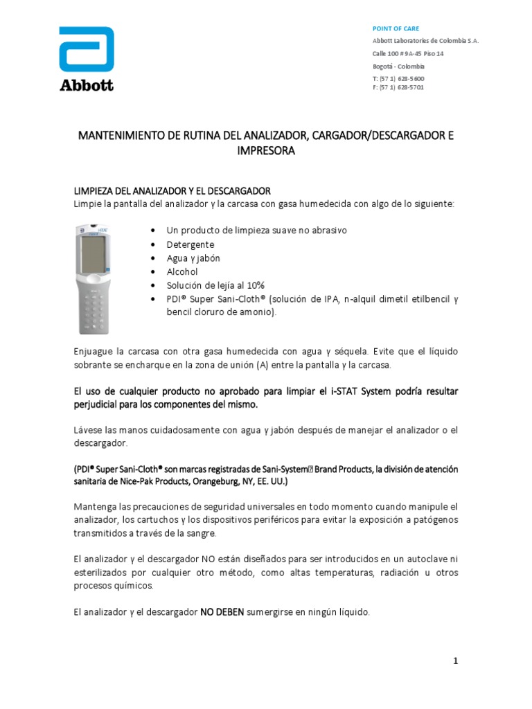 Protocolo de Mantenimiento I-Stat 300 | PDF