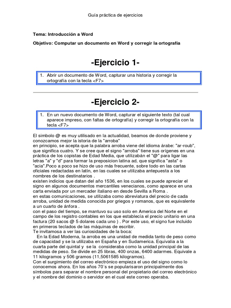 Ejercicios De Word Pdf