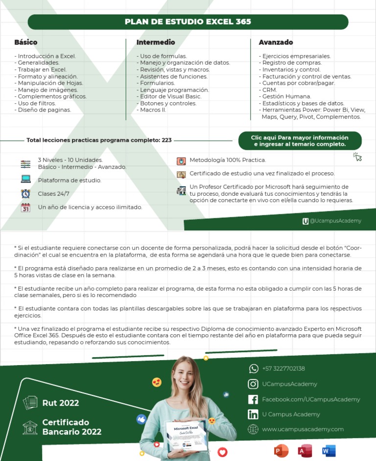 Plan Estudio Excel | PDF | Microsoft Excel | Microsoft Office