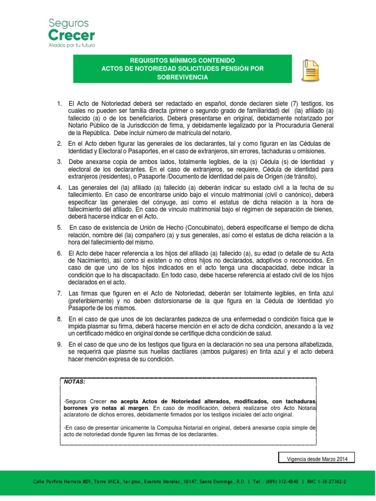 Acto de Notoriedad | Descargar gratis PDF | Gobierno y personalidad