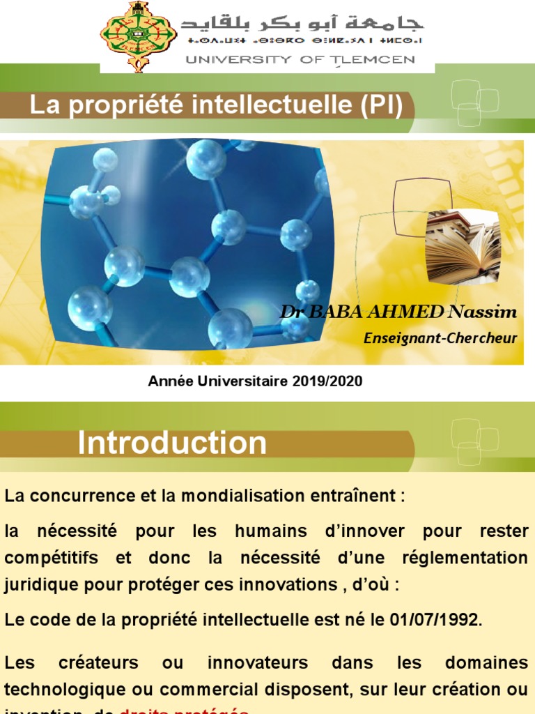Propriétés Intellectuelles | PDF | Propriété intellectuelle | Brevet