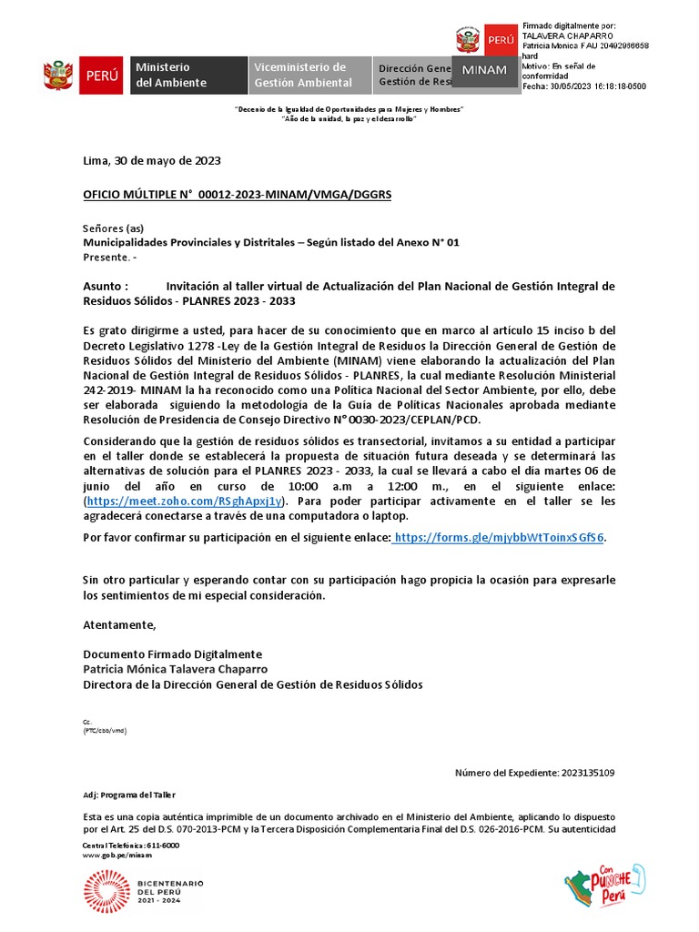 Oficio Multiple 00012 DGGRS Municipalidades | PDF | Ciencia y matemáticas